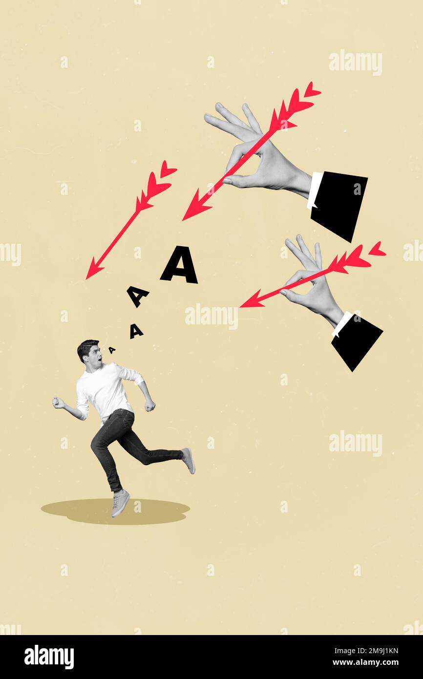 Creative photo 3d collage artwork poster postcard of two human arms ...