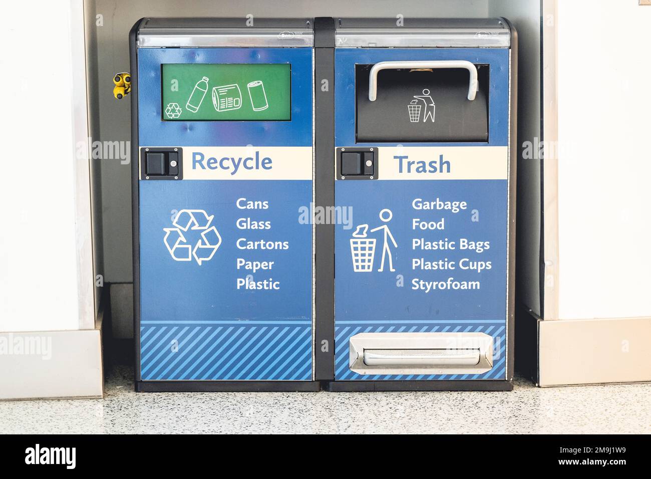 The large blue containers for trash and recyclable trash Stock Photo ...