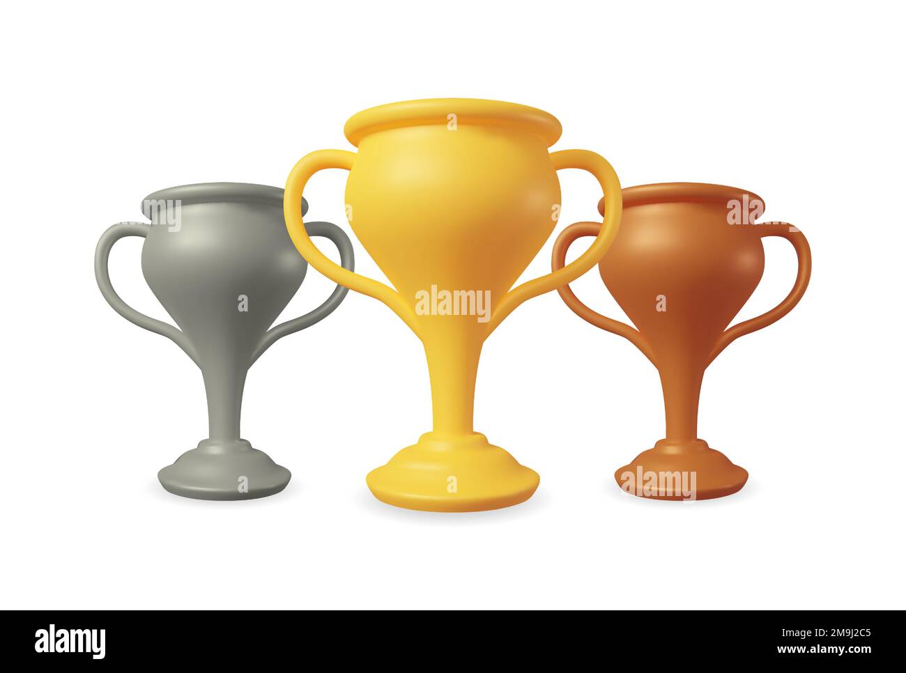 3D Gold, Silver and Bronze Champion Trophy Stock Vector Image & Art - Alamy