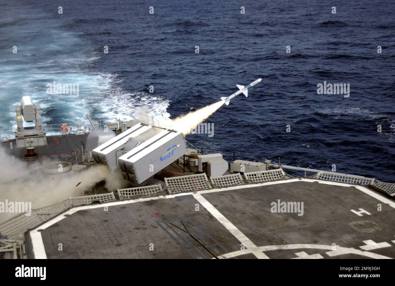 A North Atlantic Treaty Organization (NATO) RIM-7M Sea Sparrow radar ...