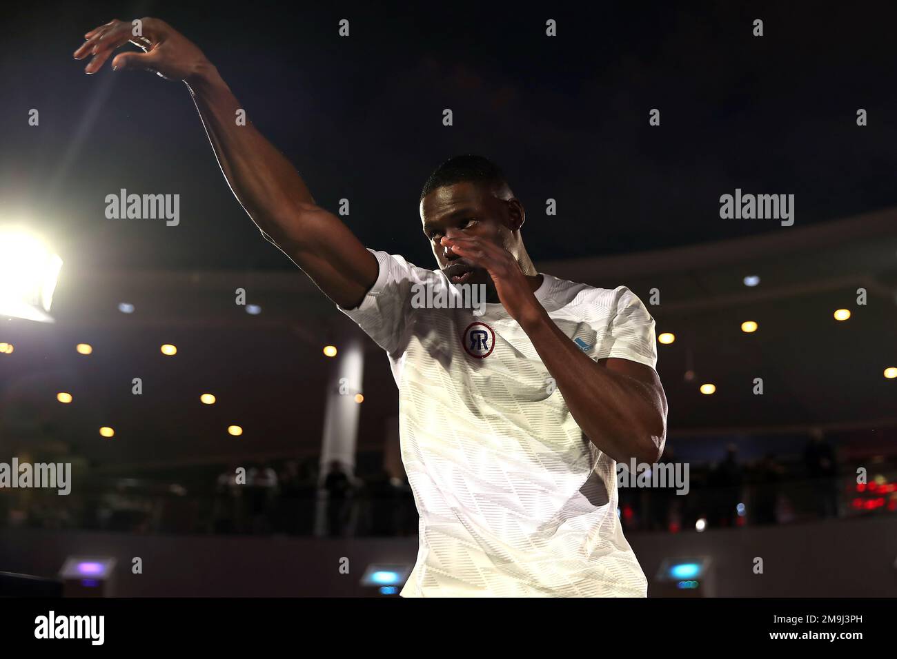 Boxer Richard Riakporhe during a public workout at The Trafford Centre ...