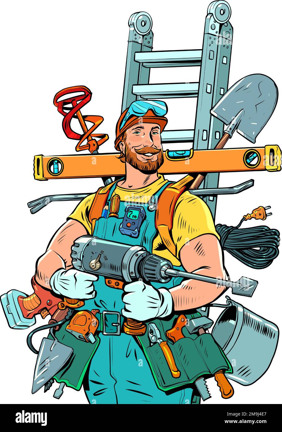 Man uses tools Stock Vector Images - Alamy