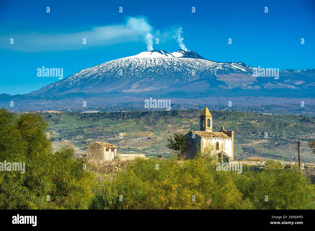 A small and ancient church on the outskirts of Centuripe (Sicily Stock ...