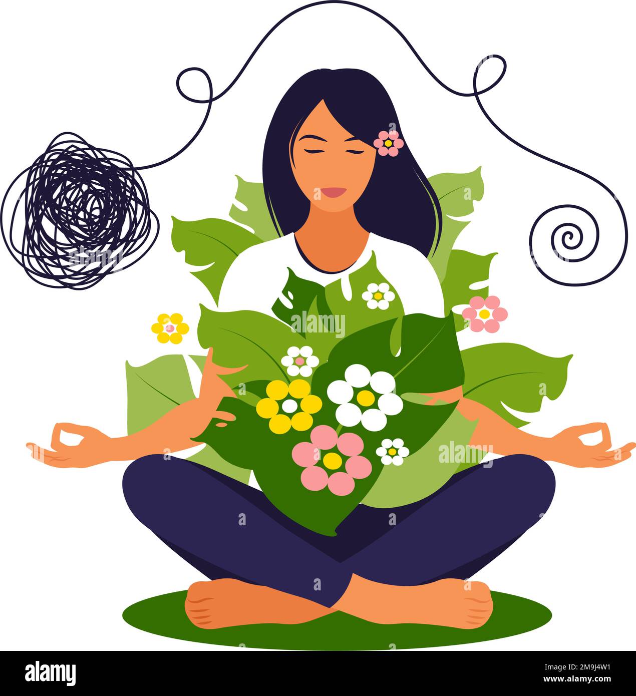 Deep Breathing Exercises Stock Vector Images Alamy