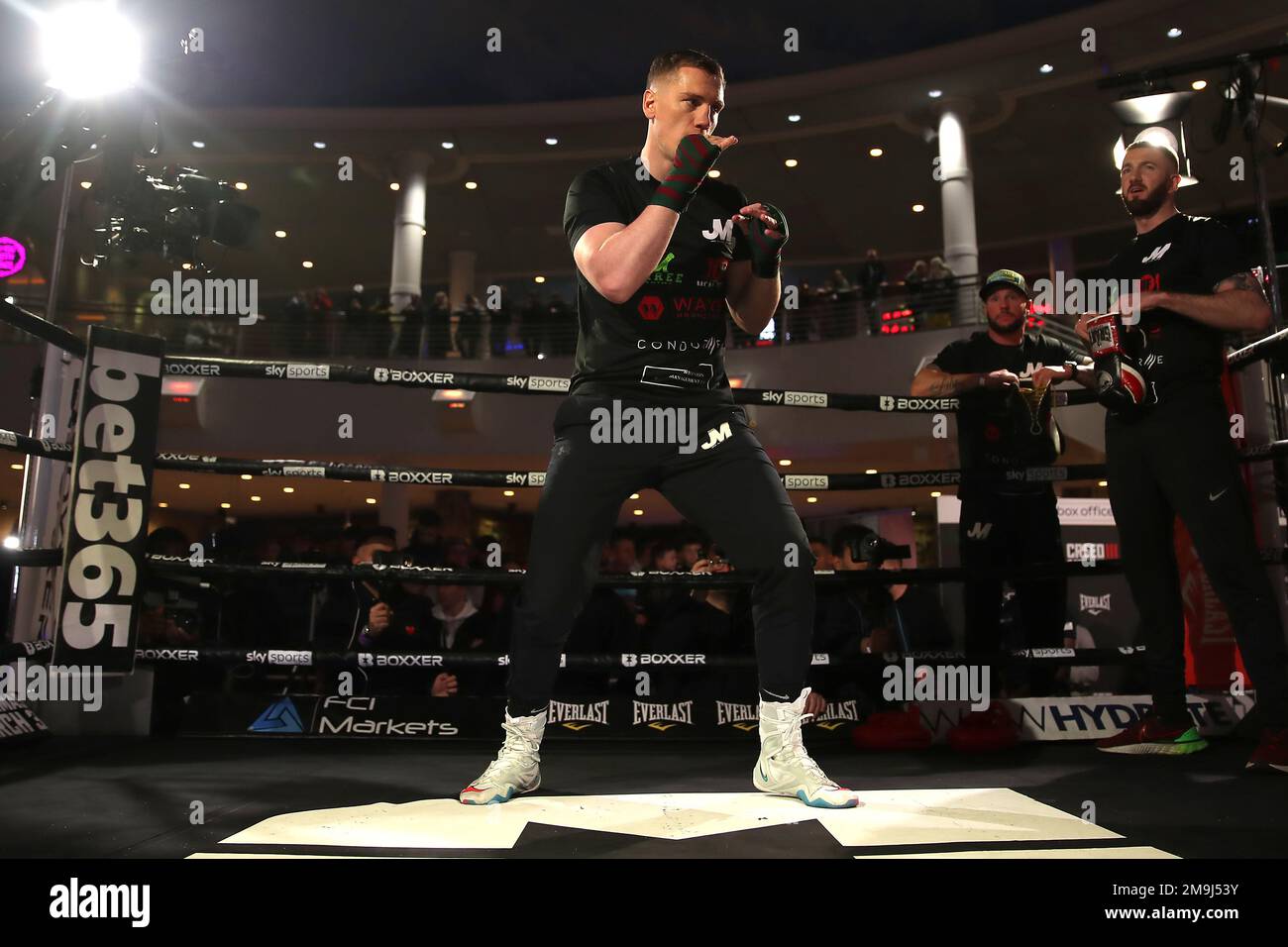 Boxer Jack Massey during a public workout at The Trafford Centre ...