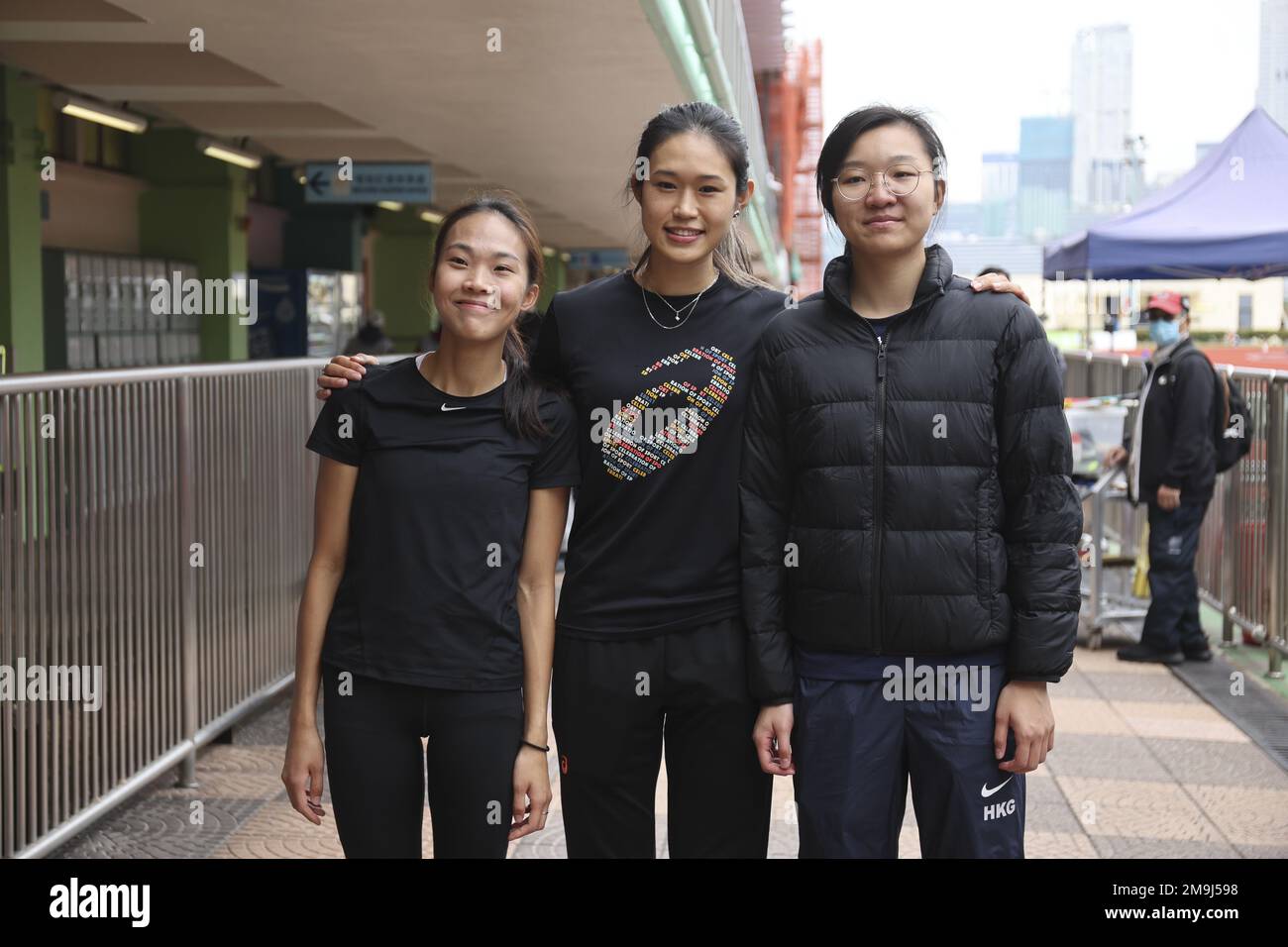 (L to R) High jump athletes Toby Lai Yan-Hei; Phoebe Ching Wai-yan and ...