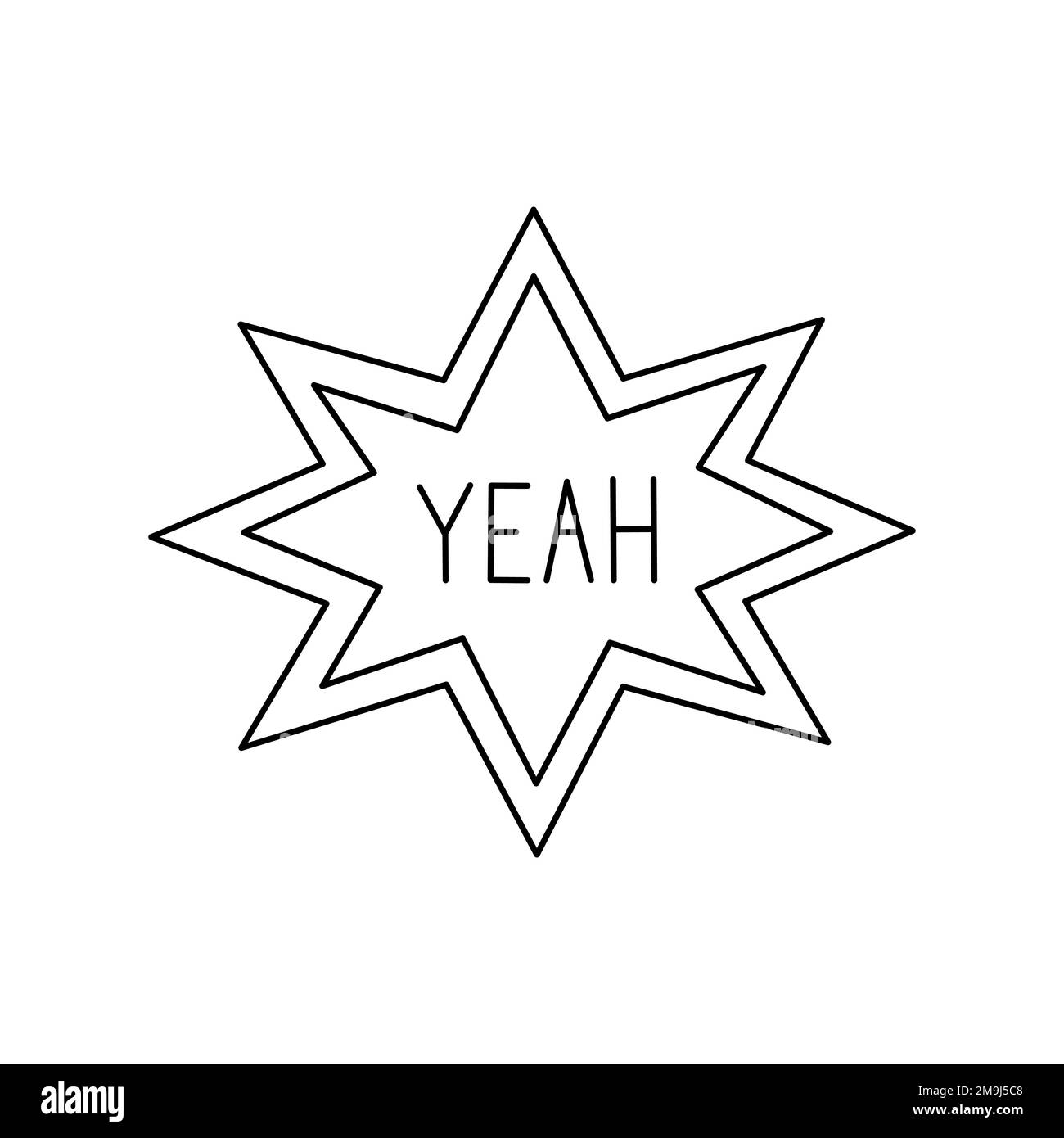 Speech bubble with the text Yeah. Vector hand-drawn doodle illustration ...