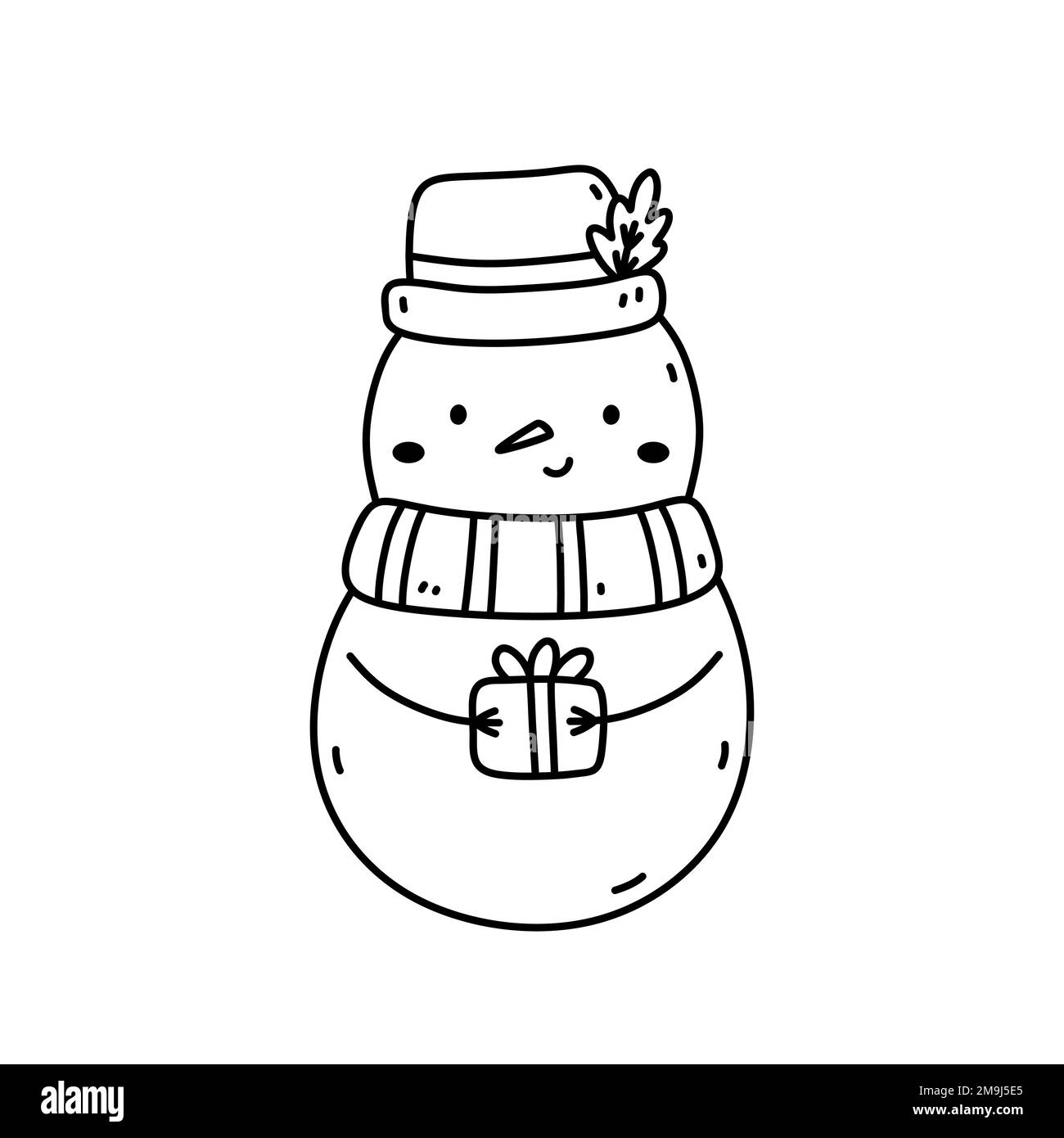 Christmas kawaii design Black and White Stock Photos & Images - Alamy