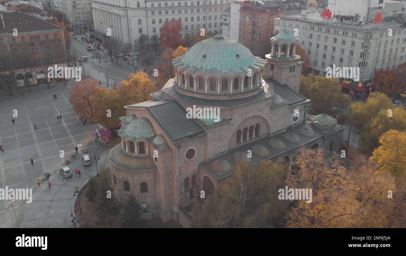 An aerial view of Sveta Nedelya Church in Sofia, Bulgaria Stock Photo ...
