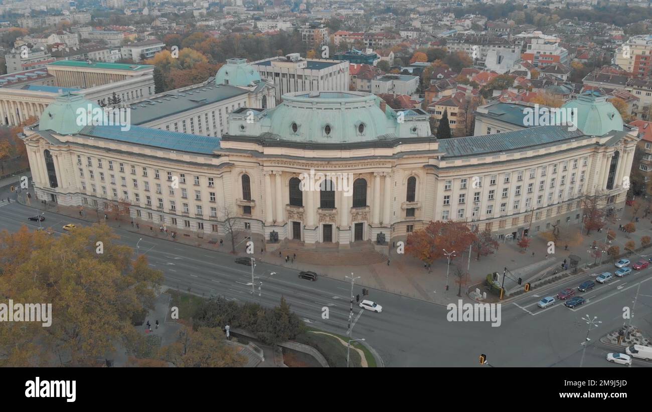 An aerial view of the Sofia University St. Kliment Ohridski in Sofia ...