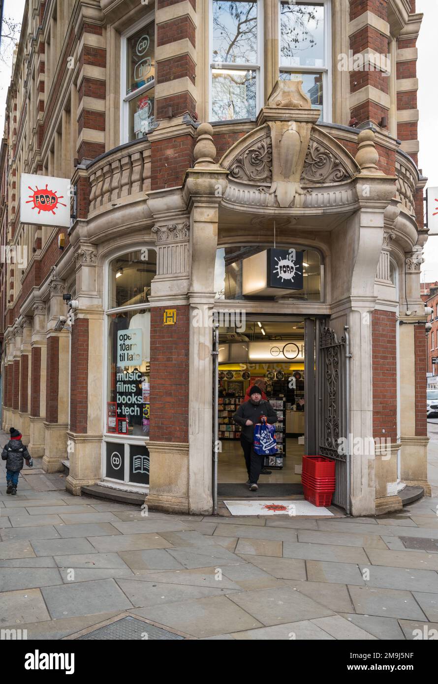 Exterior of FOPP, a store offering leftfield books & CDs alongside ...
