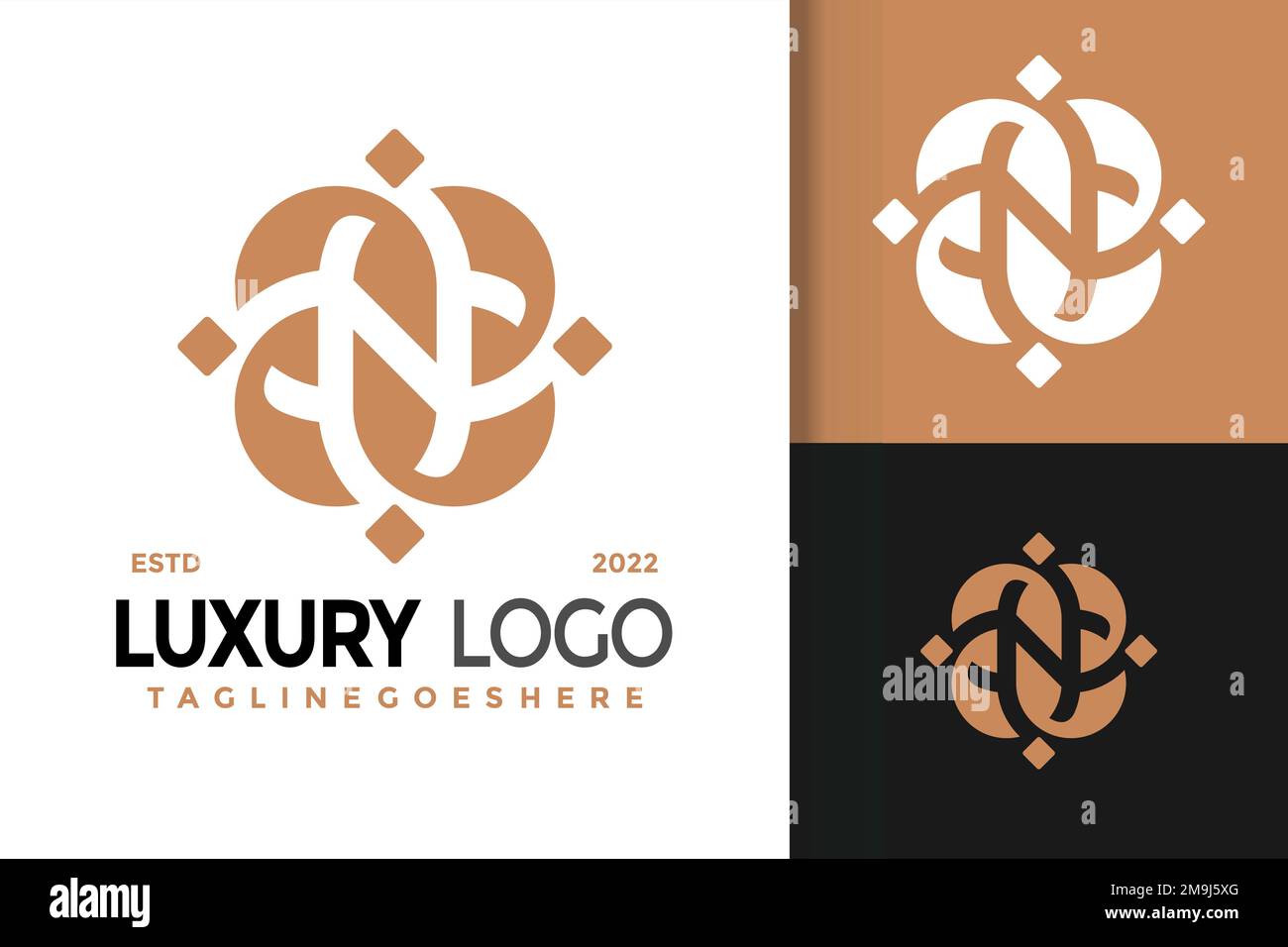 A vector design of a beige wavy logo with an editable text below Stock ...