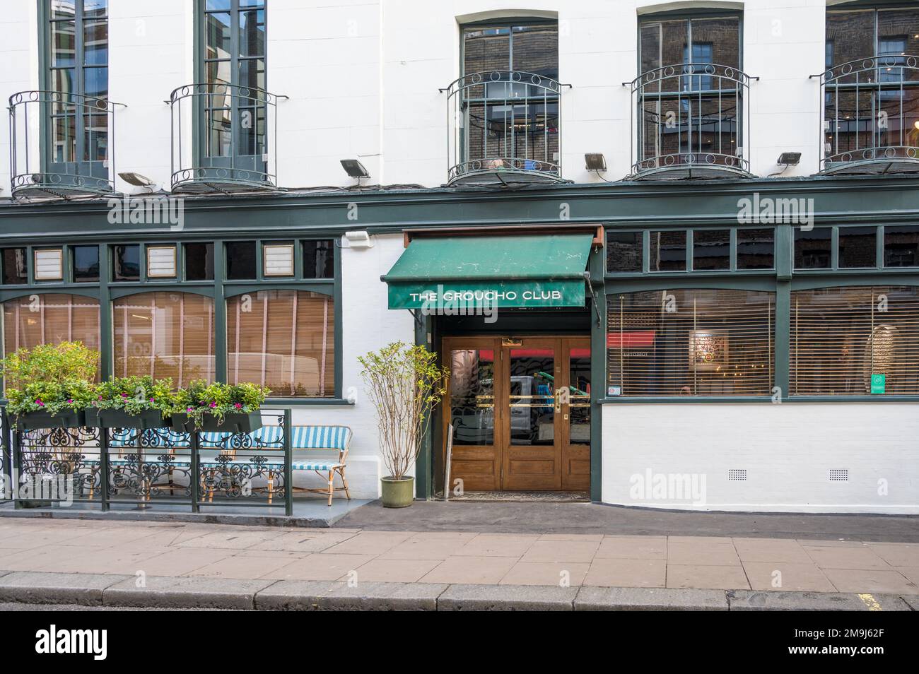 Exterior of the Groucho Club, a private members' club on Dean Street ...