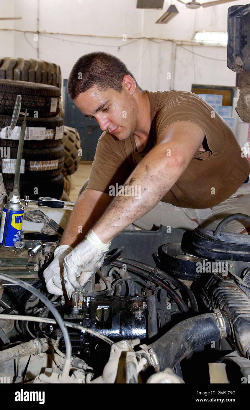 US Air Force (USAF) SENIOR AIRMAN (SRA) Aaron Hatfield, a vehicle ...