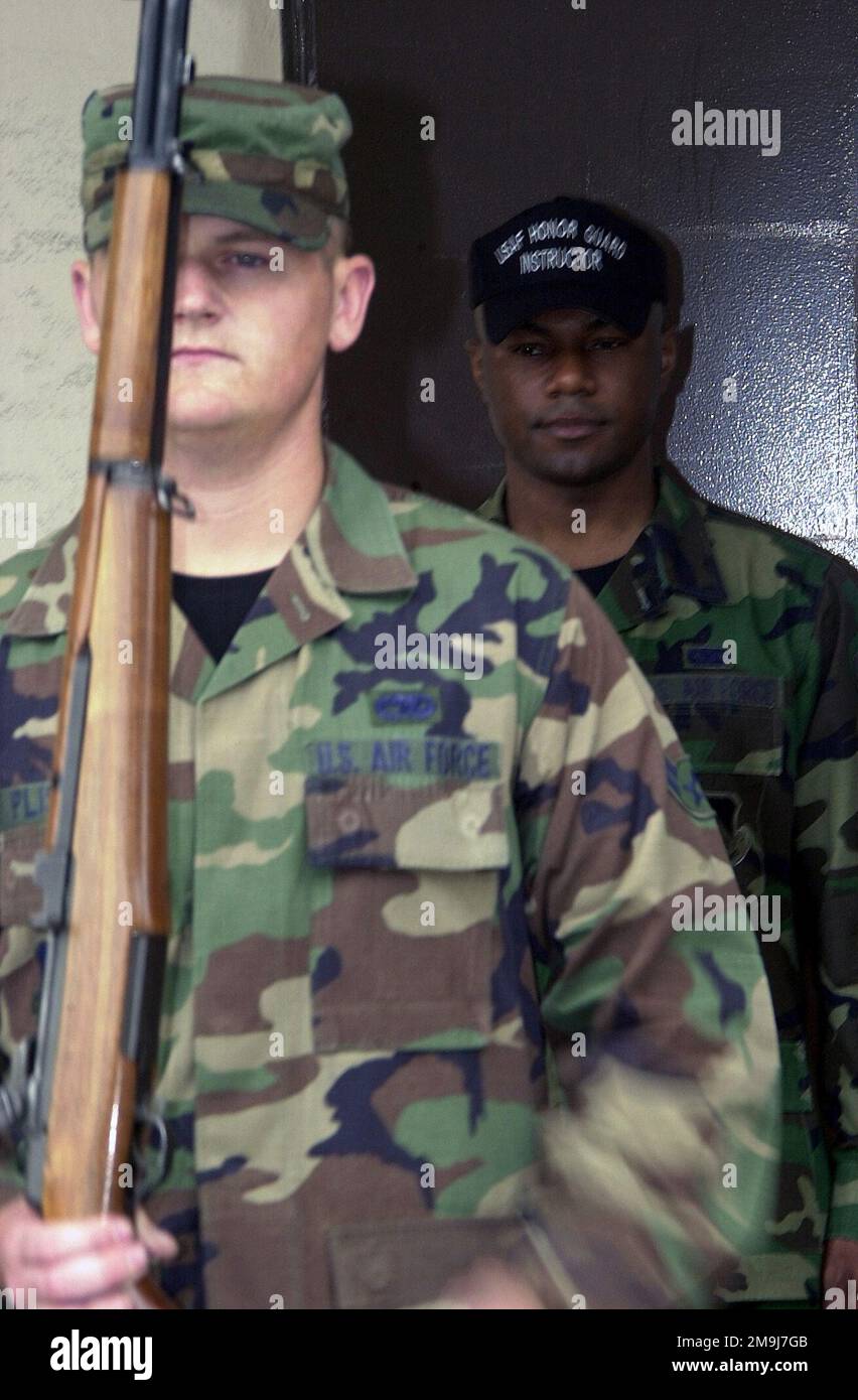US Air Force (USAF) Honor Guard STAFF Sergeant (SSGT) Paul Harrison, a ...