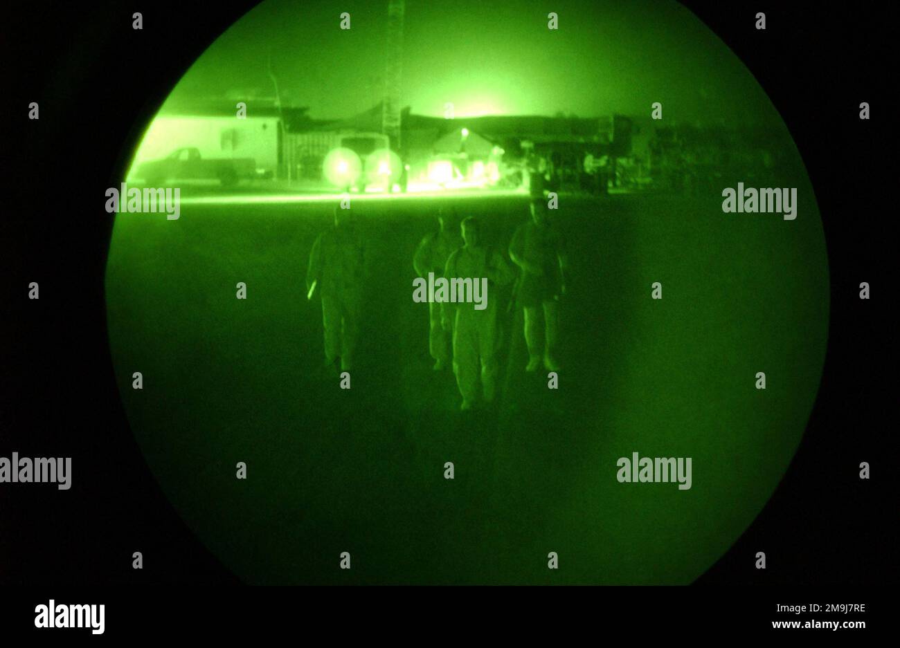 Light enhanced photography, fisheye lens view, showing the aircrew of a ...