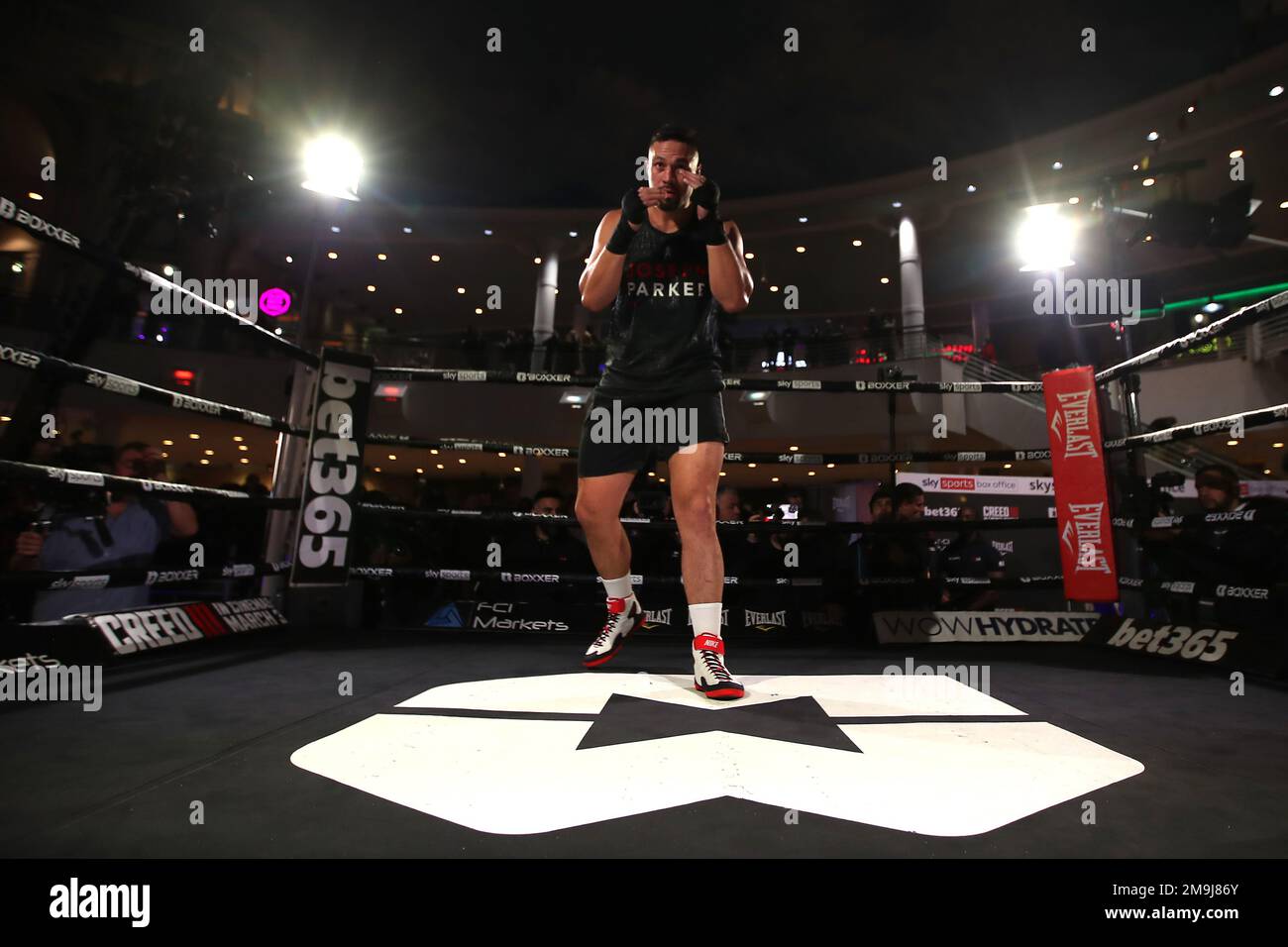 Boxer Joseph Parker during a public workout at The Trafford Centre ...