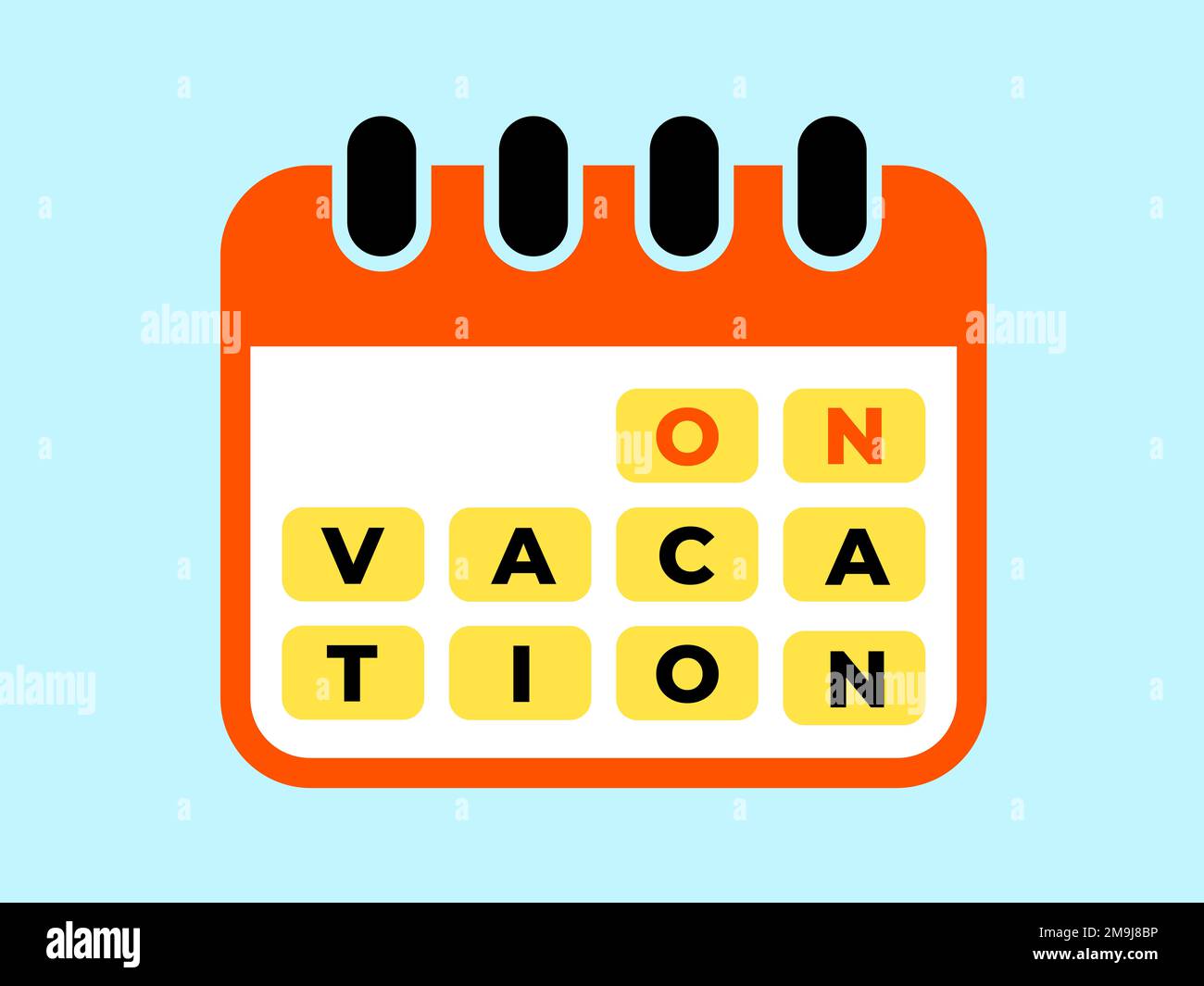 On vacation - calendar showing free day and date for holiday and ...