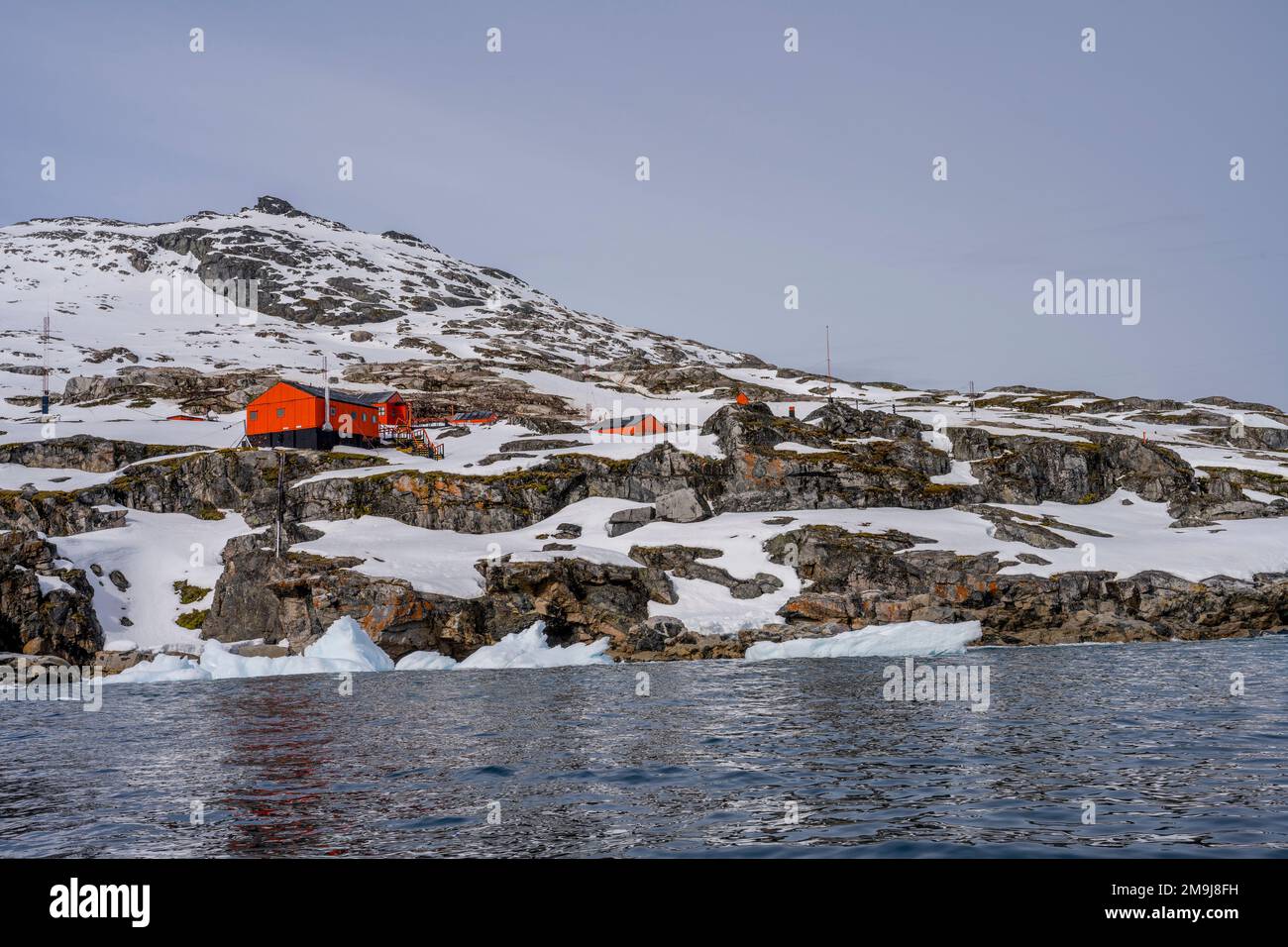 View of the Argentinian Station Primavera in Cierva Cove, a cove along ...