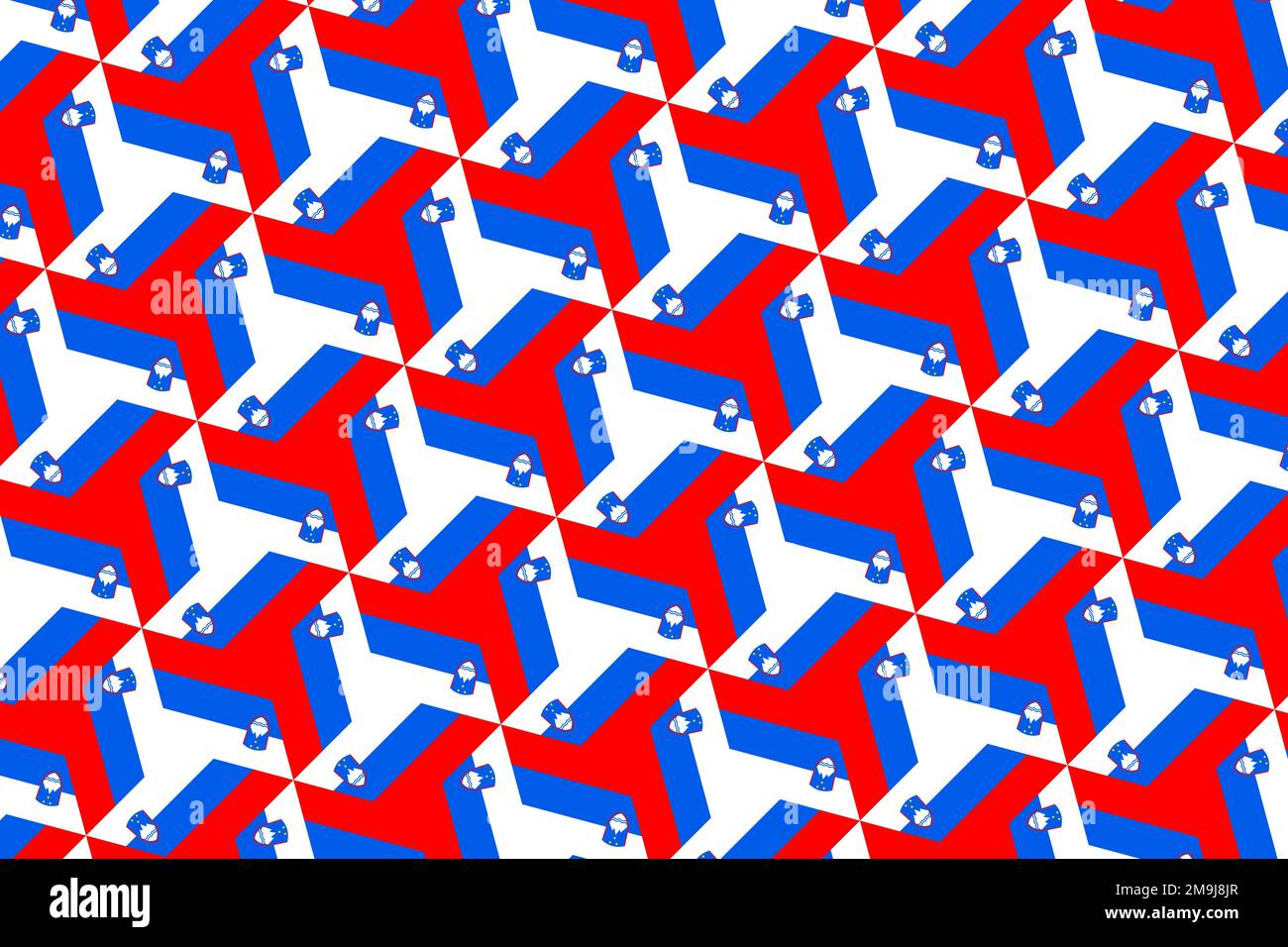 Geometric pattern in the colors of the national flag of Slovenia. The ...