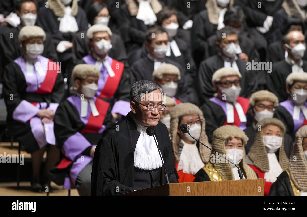 The Chief Justice of the Court of Final Appeal, Andrew Cheung Kui-nung, attends the Ceremonial ...