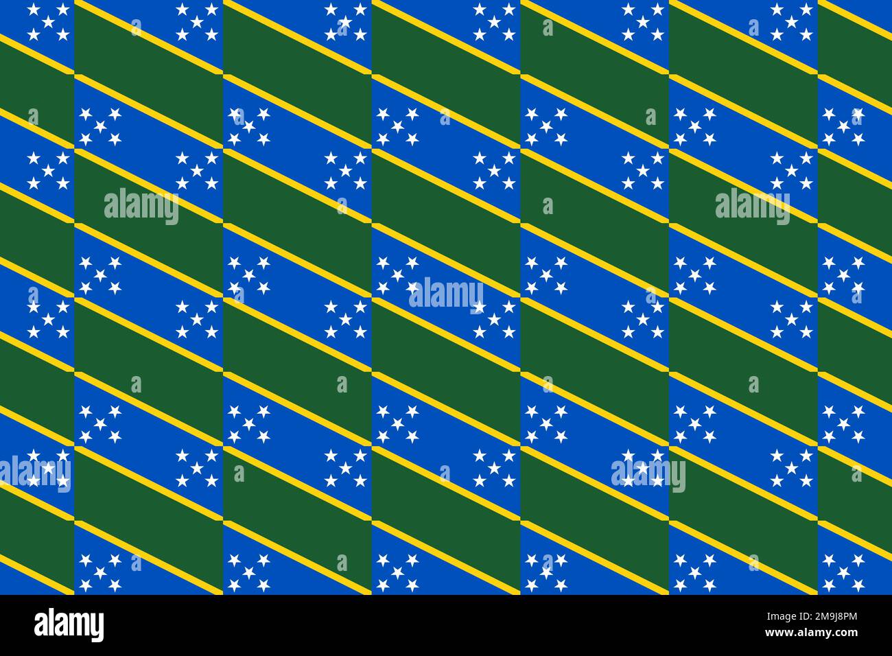 Geometric pattern in the colors of the national flag of Solomon Islands ...