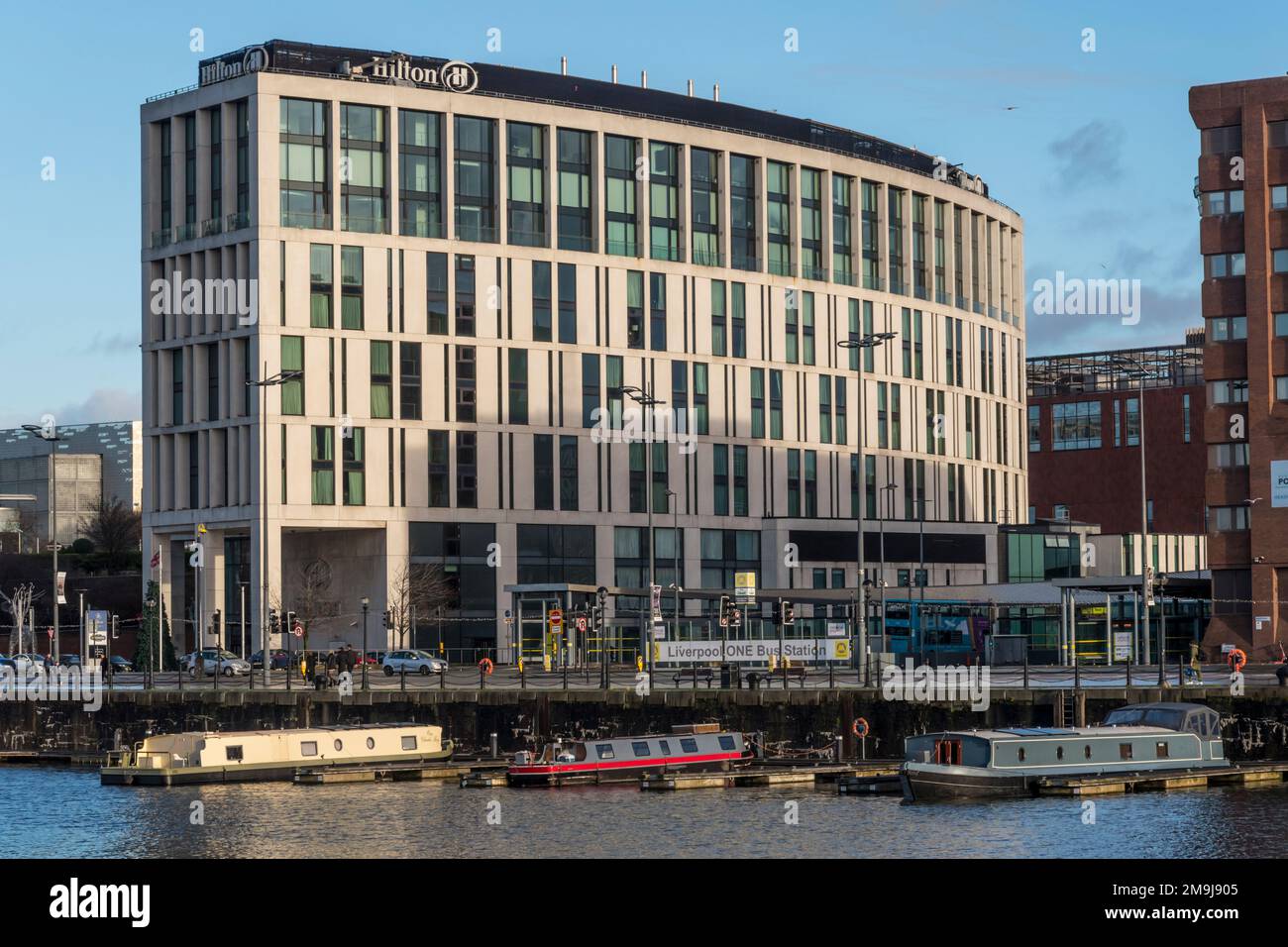 Liverpool Hilton Hotel seen across Salthouse Dock Stock Photo - Alamy