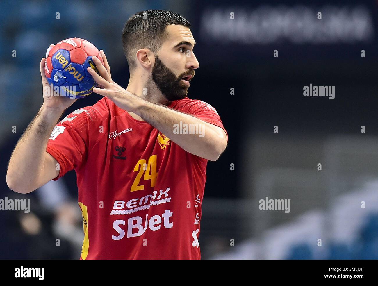 Cracow, Poland. 18th Jan, 2023. Milos Bozovic during IHF Men's World ...