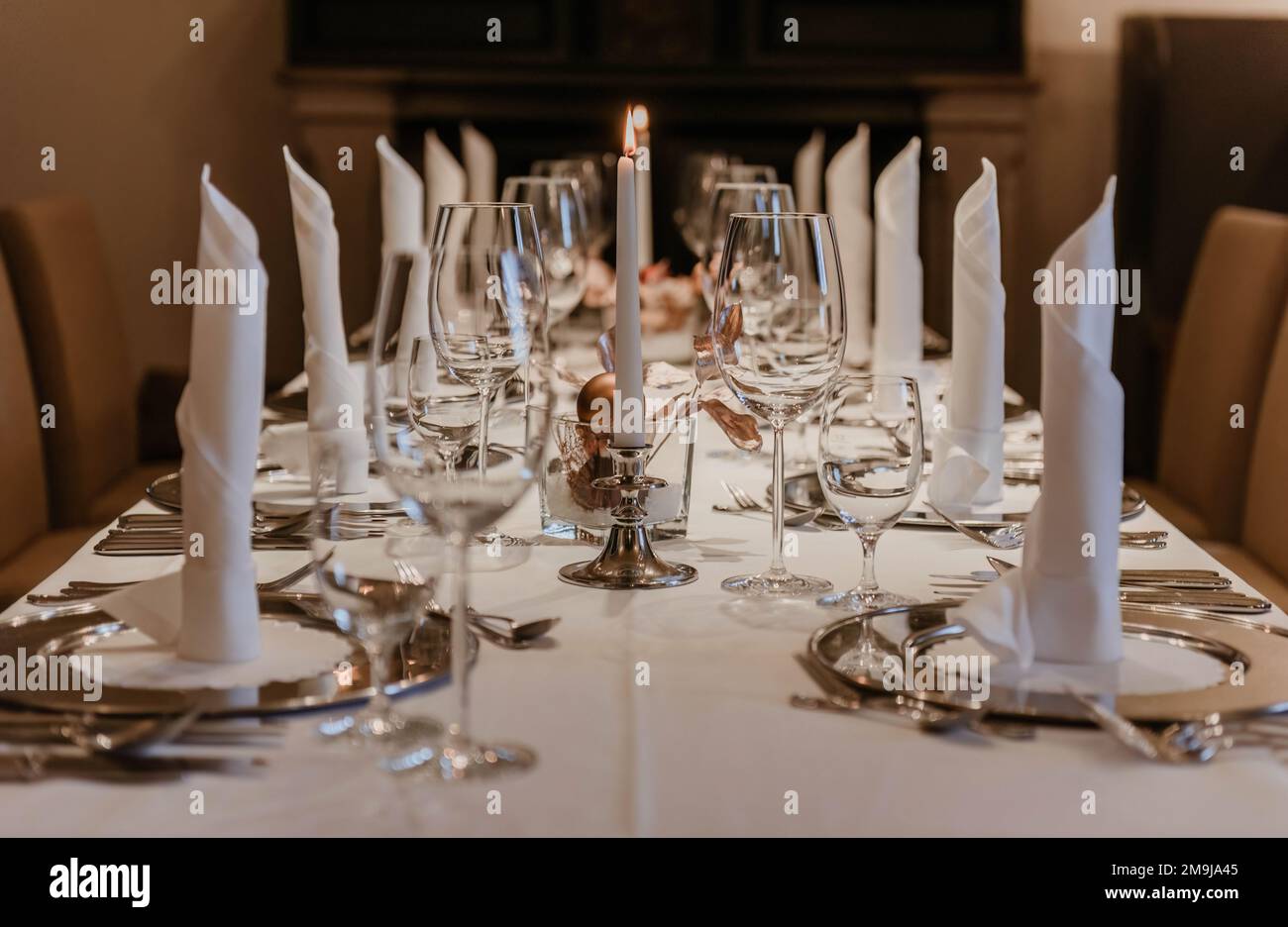 The Luxury table setting for dining Stock Photo - Alamy