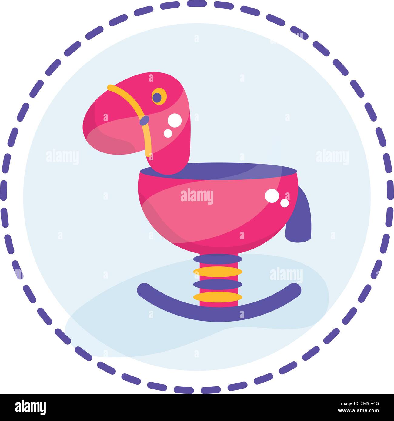Isolated colored rideable horse toy icon Flat design Vector Stock ...