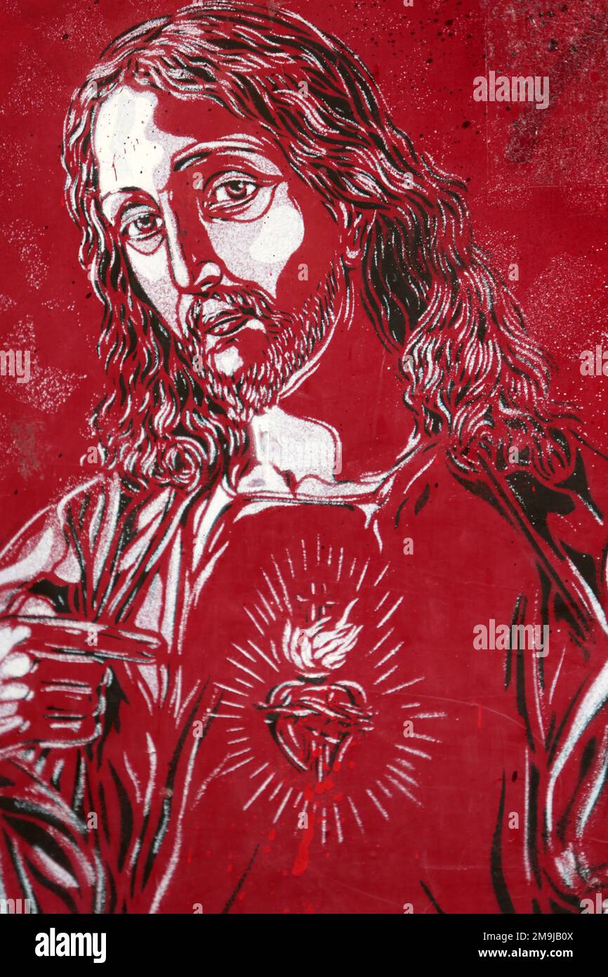 Jésus-Christ. Street art. Rome. Italie. / Jesus Christ. Street art ...