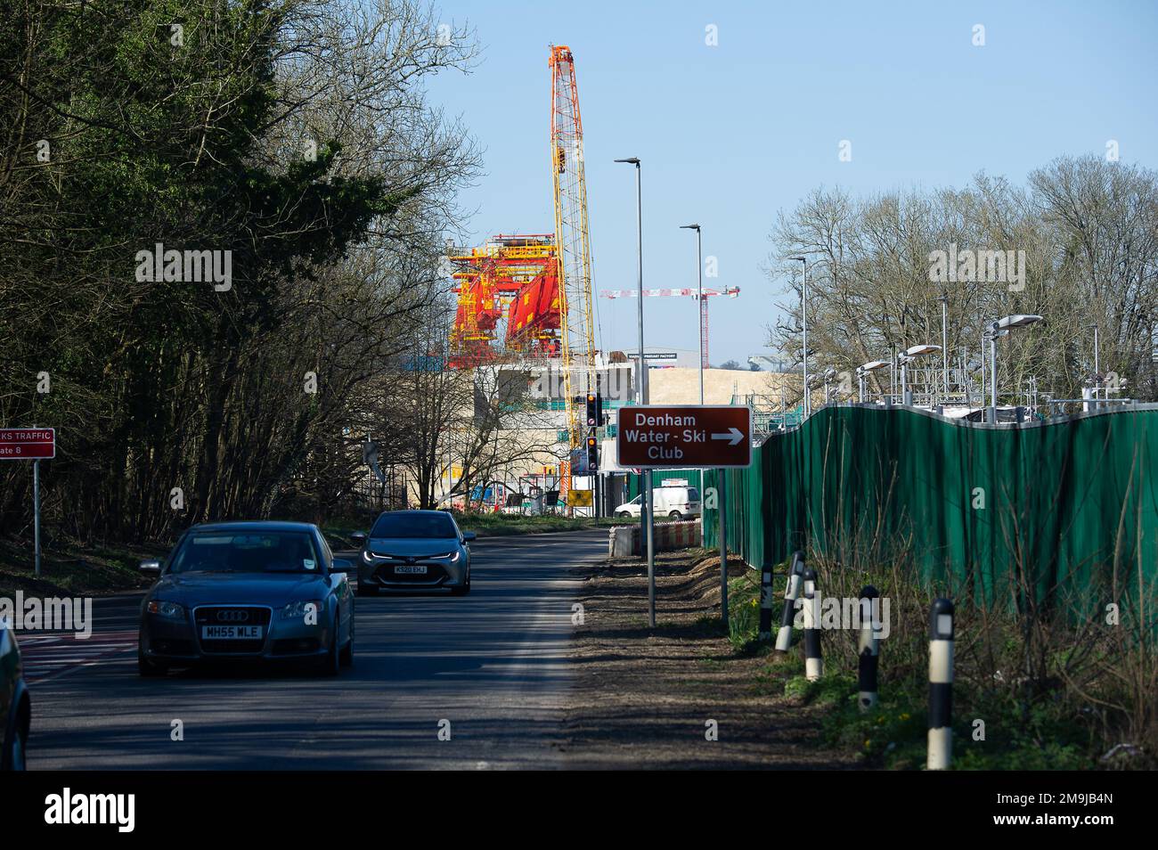 Denham, UK. 19th March, 2022. HS2 Construction works for the Colne ...