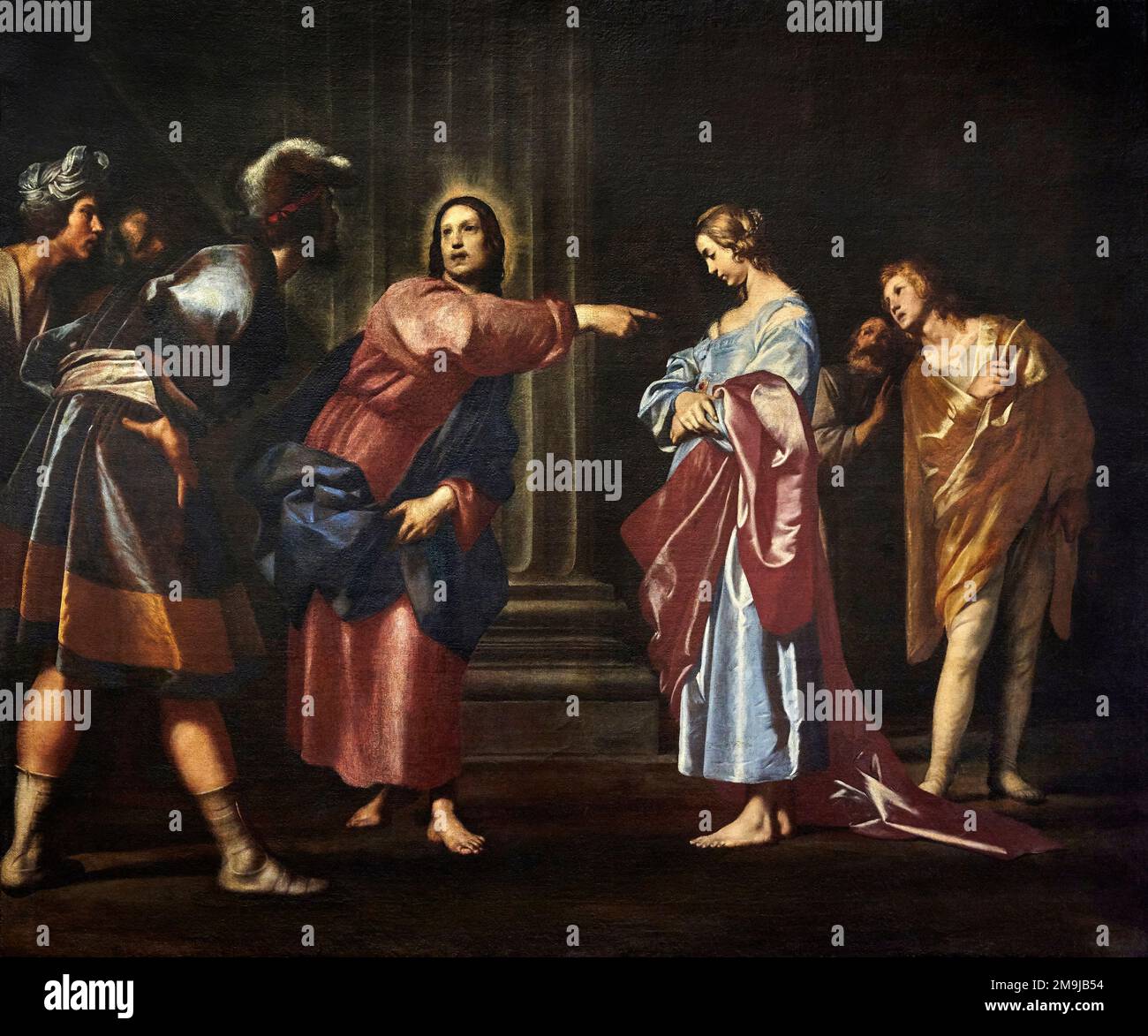Cristo e l’ adultera - olio su tela - Giovanni Antonio Galli - XVII ...