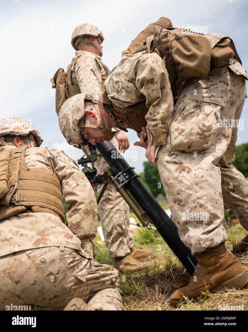 U.S. Marine Corps Cpl. Daniel Jones, a mortarman assigned to Weapons ...