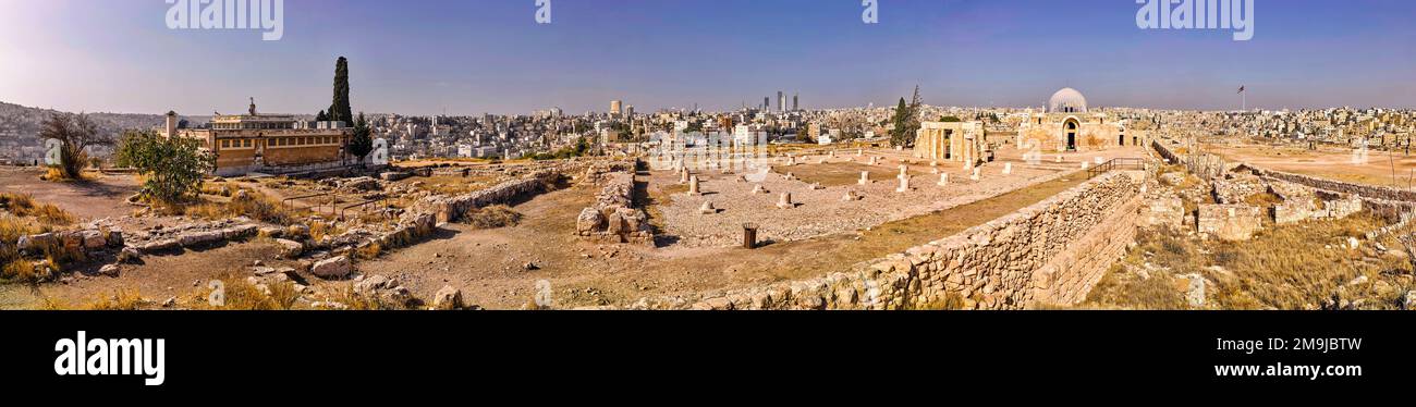 Ancient buildings ruins, The Citadel, Amman, Jordan Stock Photo - Alamy