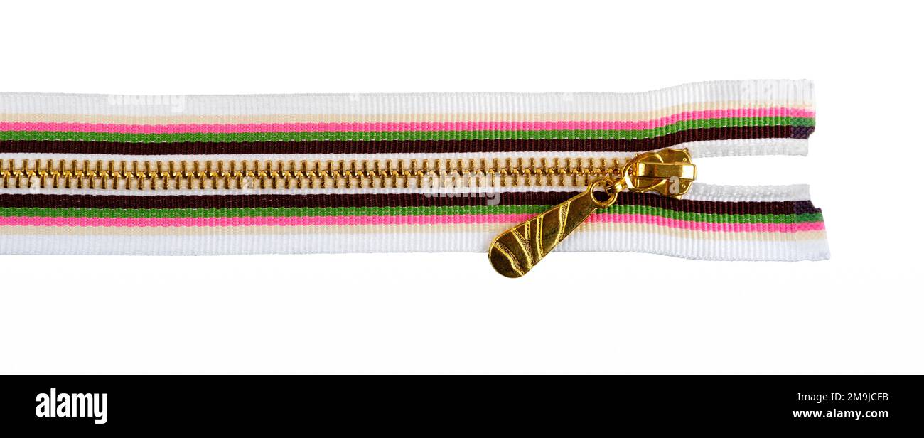 Zipper isolated on white background.. Zipper and lock Close up Stock ...