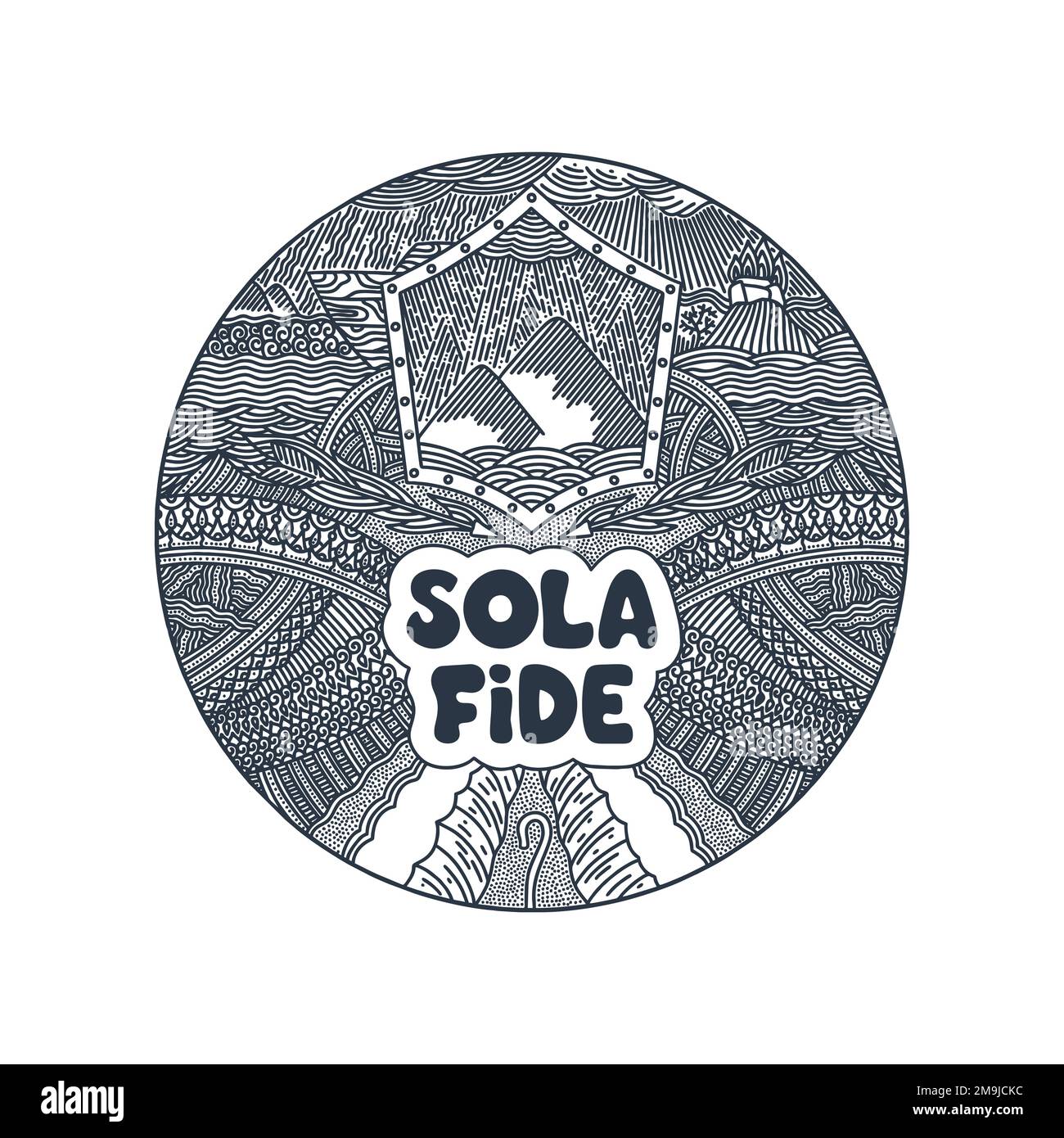 A hand-drawn Christian doodle illustration. The Five Solas of the ...