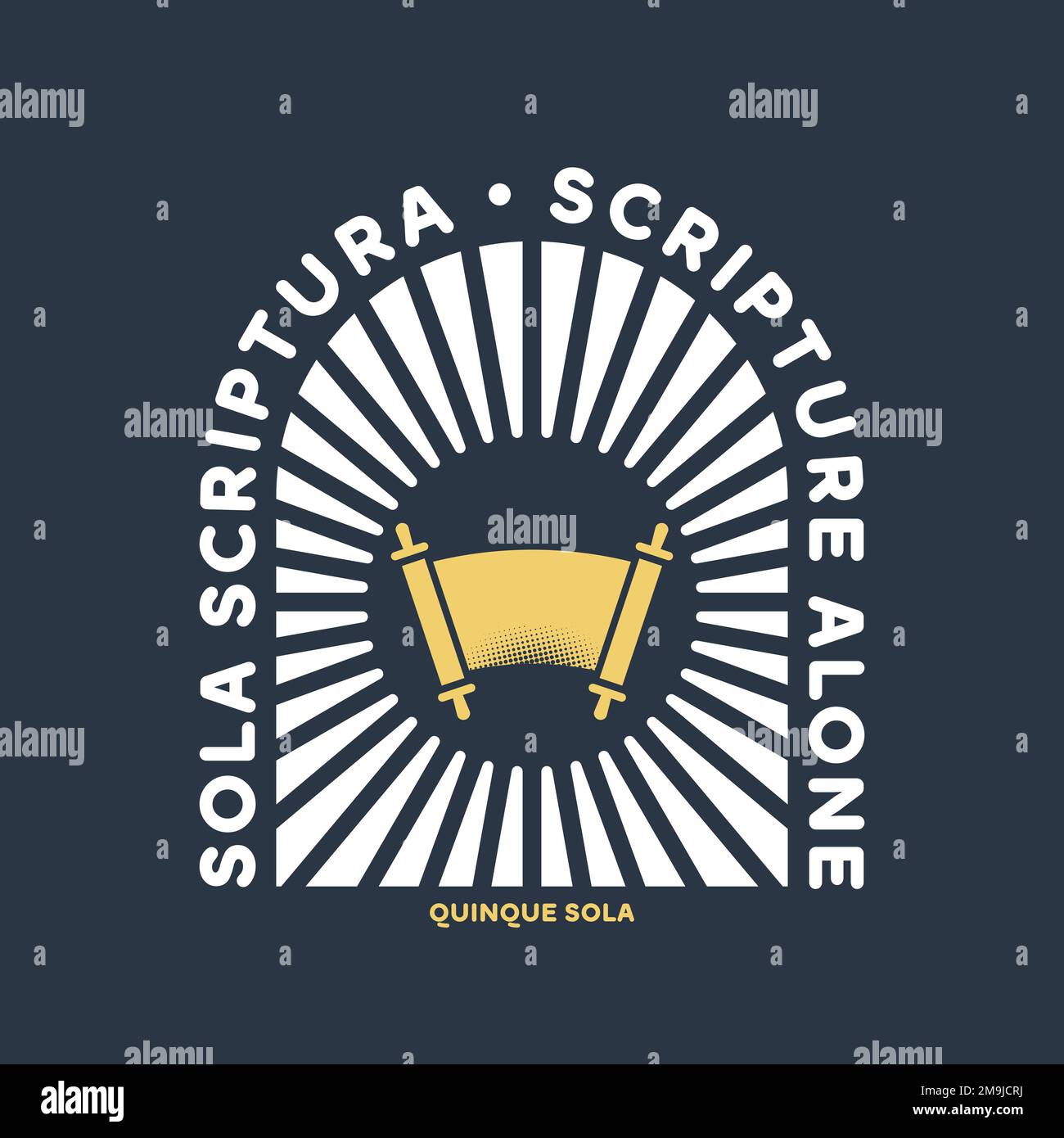 Christian illustration. Five Solas of the Reformation. Scripture alone ...