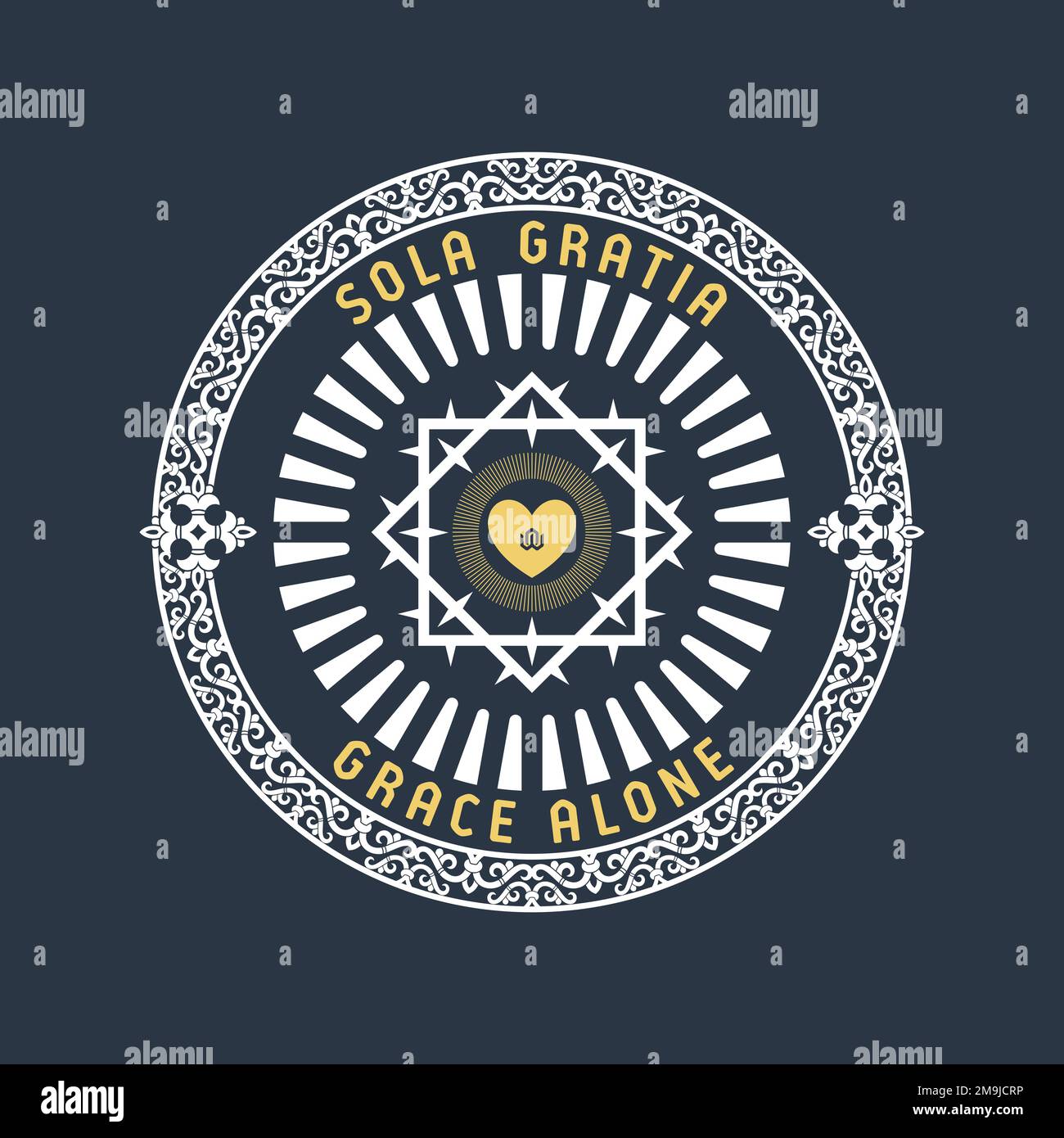 Christian illustration. Five Solas of the Reformation. Grace alone ...