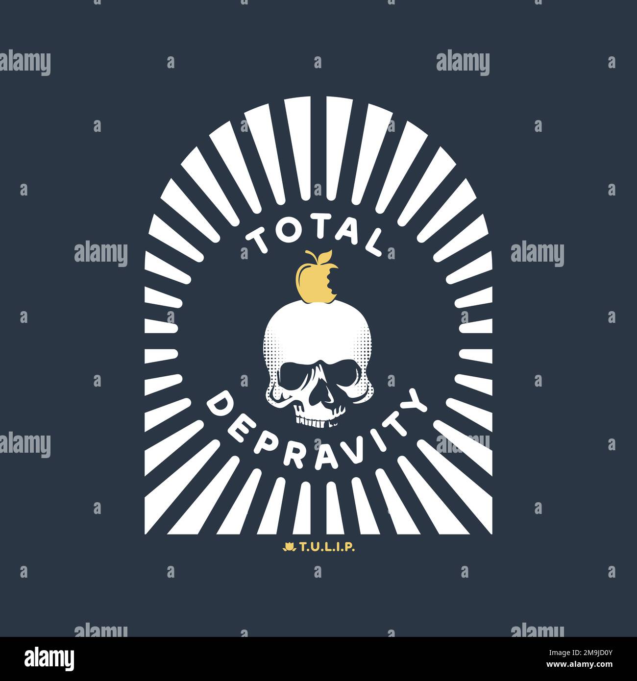 Christian vector illustration. John Calvin's Tulip. Total depravity ...