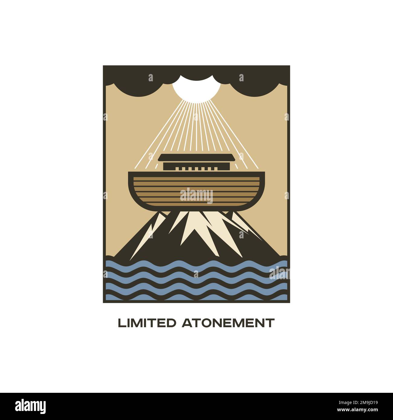 Christian vector illustration. John Calvin's Tulip. Limited atonement ...