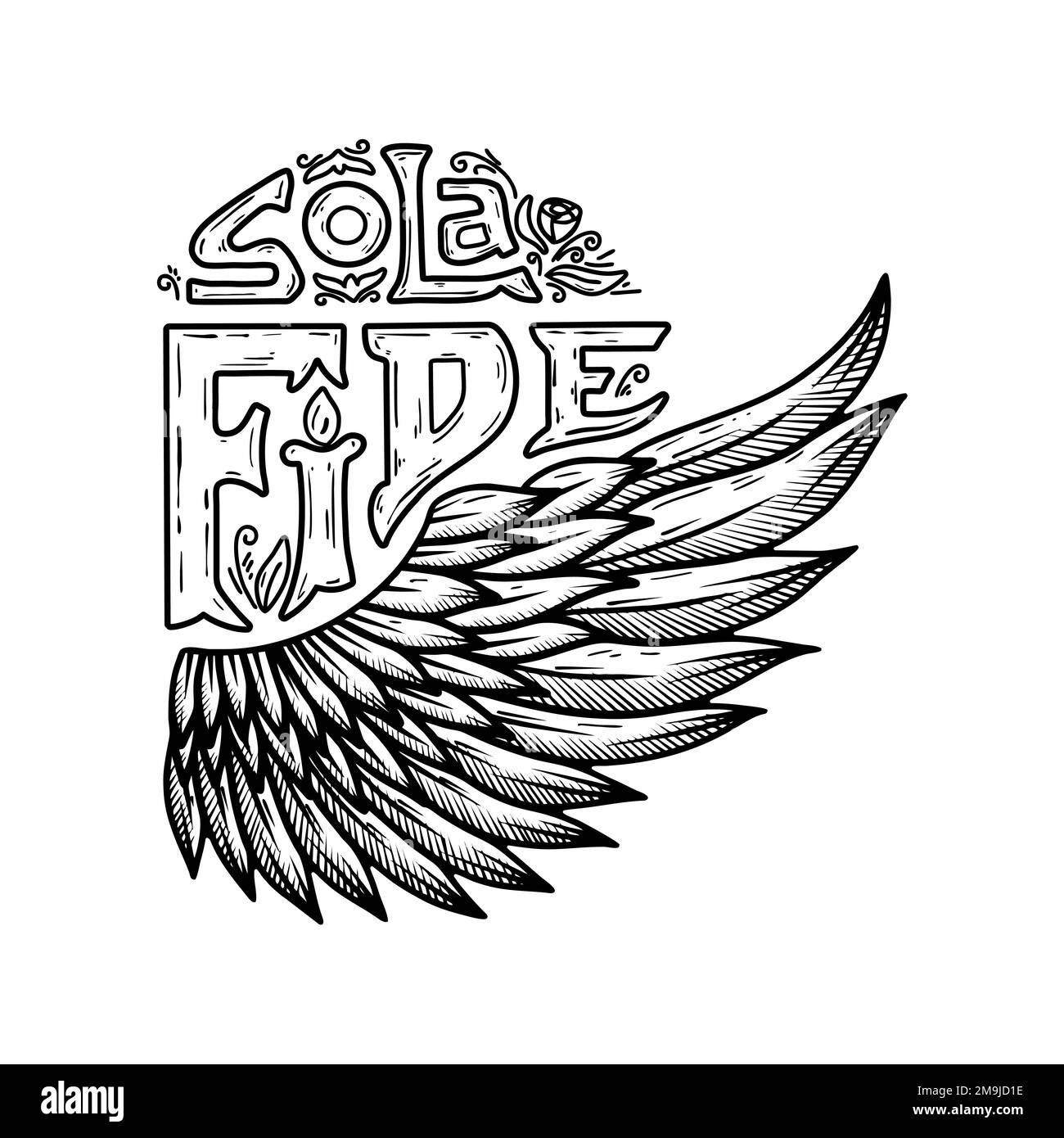 Hand-drawn Christian illustration. The Five Solas of the Reformation ...