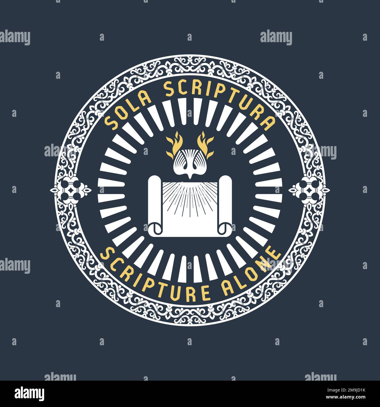 Christian illustration. Five Solas of the Reformation. Scripture alone Stock Vector Image & Art ...