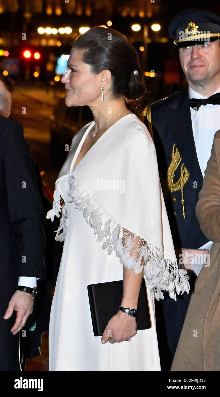 Crown Princess Victoria arrives at an anniversary gala for invited ...