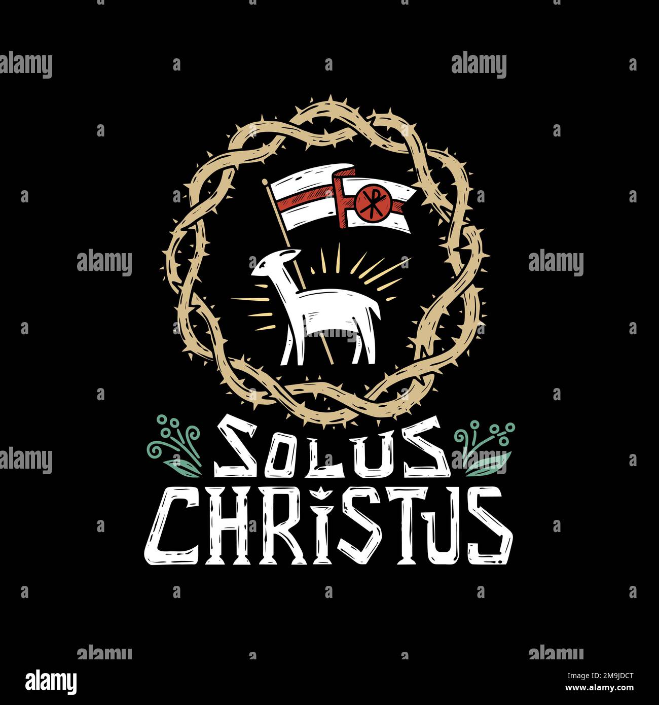 Hand-drawn Christian illustration. The Five Solas of the Reformation ...