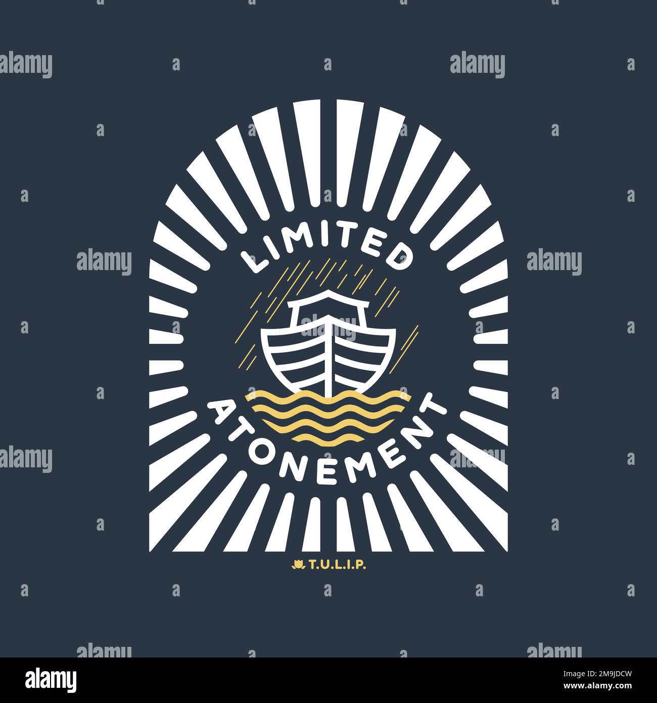 Christian vector illustration. John Calvin's Tulip. Limited atonement ...