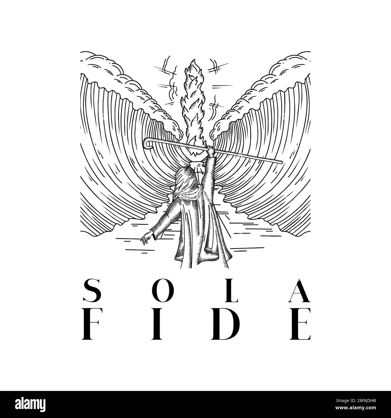 Hand-drawn Christian illustration. The Five Solas of the Reformation ...