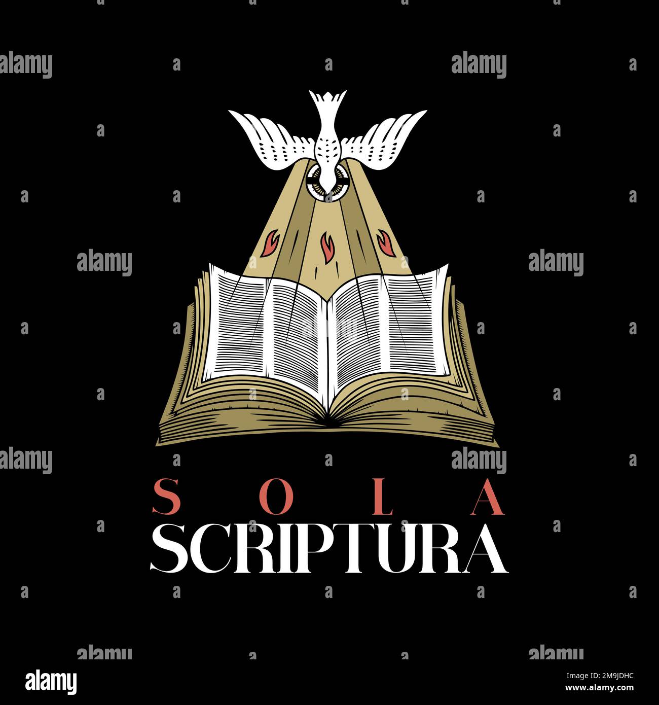 Hand-drawn Christian illustration. The Five Solas of the Reformation ...