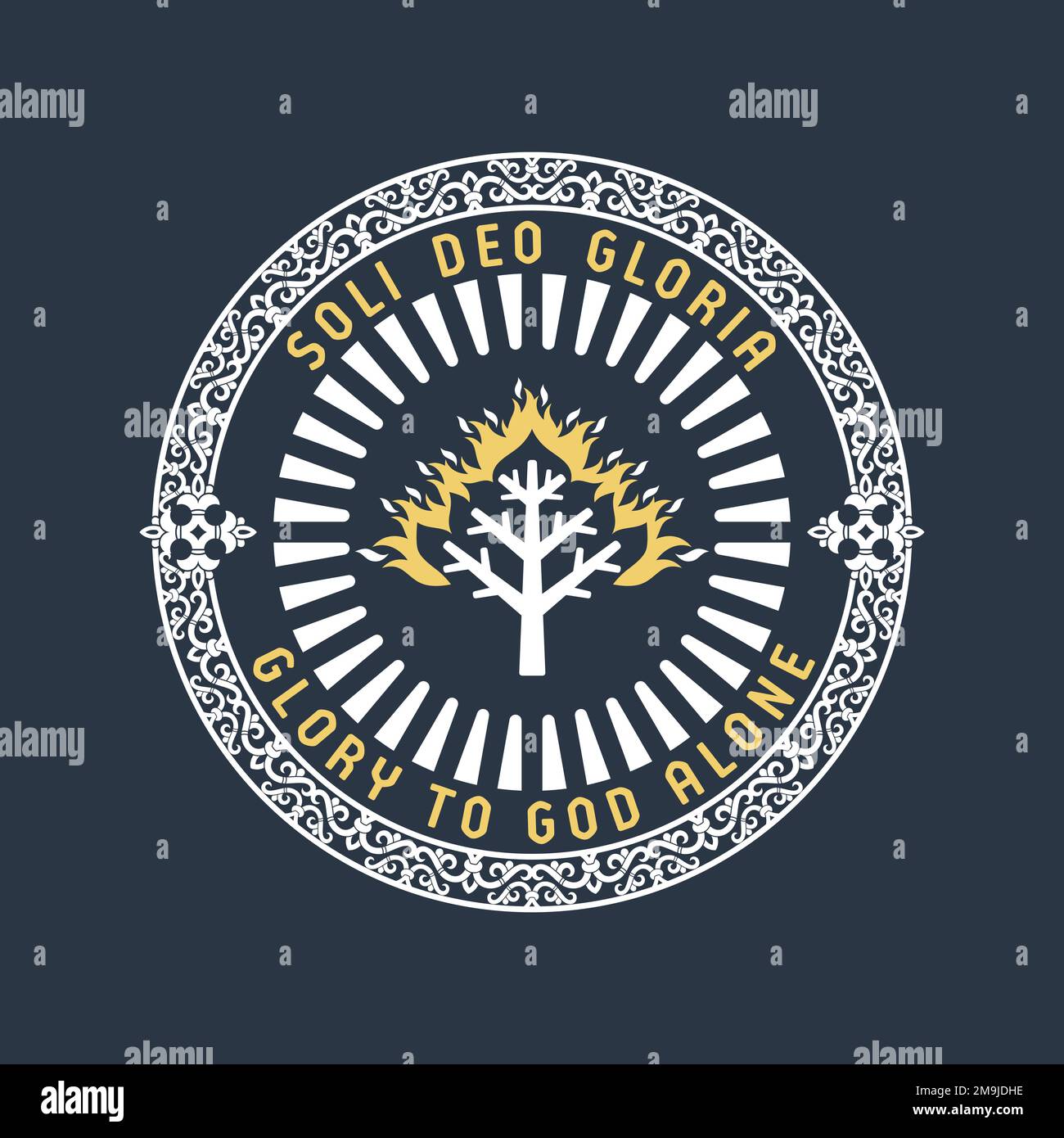 Christian illustration. Five Solas of the Reformation. Glory to God ...