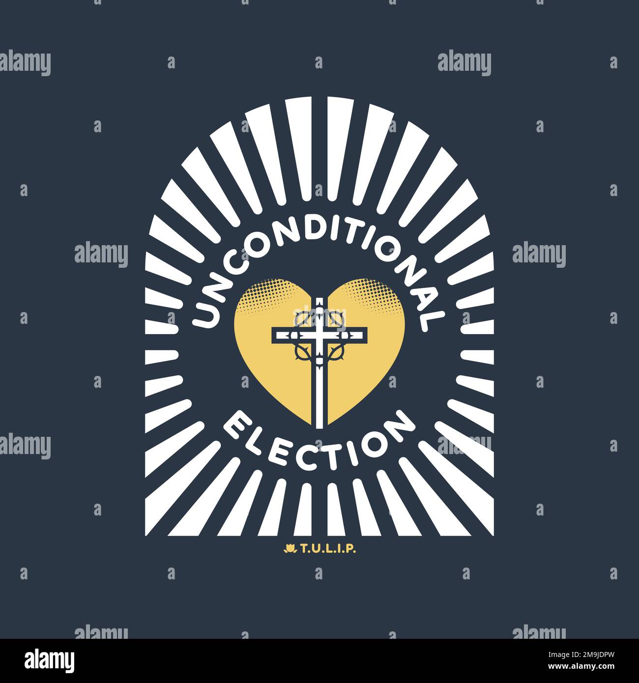 Christian vector illustration. John Calvin's Tulip. Unconditional ...